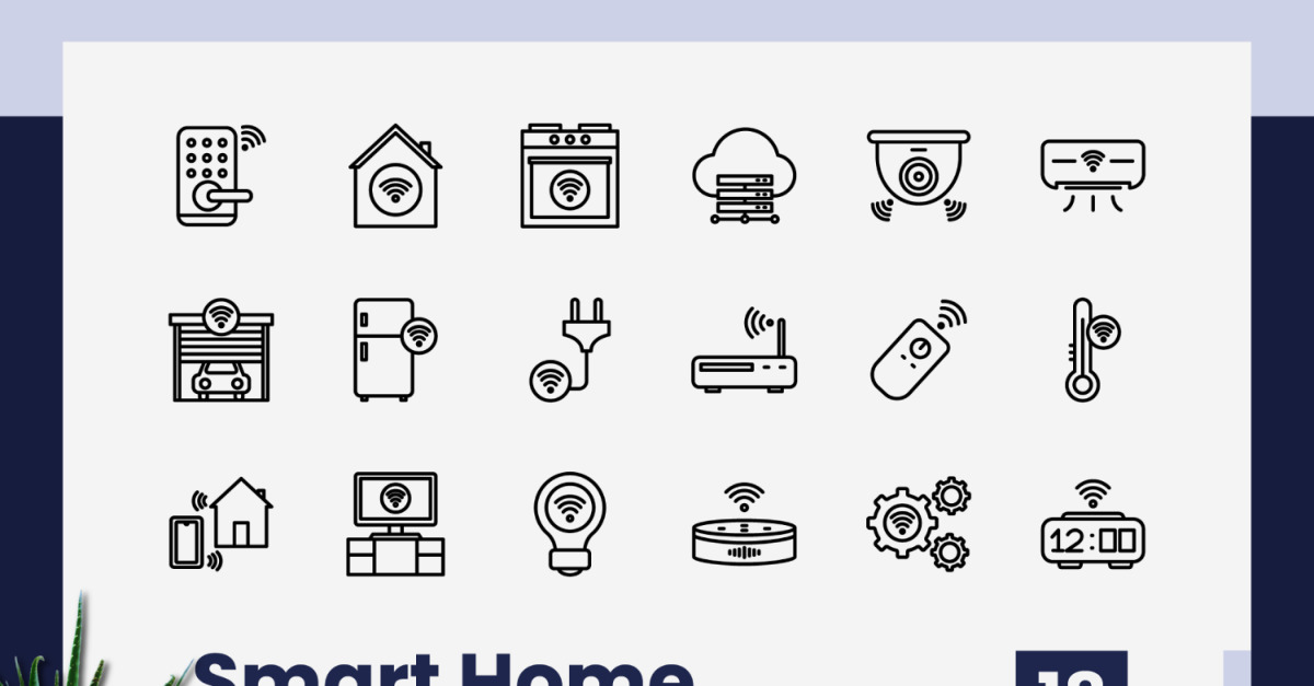 Smart Home Outline Icon Set #429177 - TemplateMonster