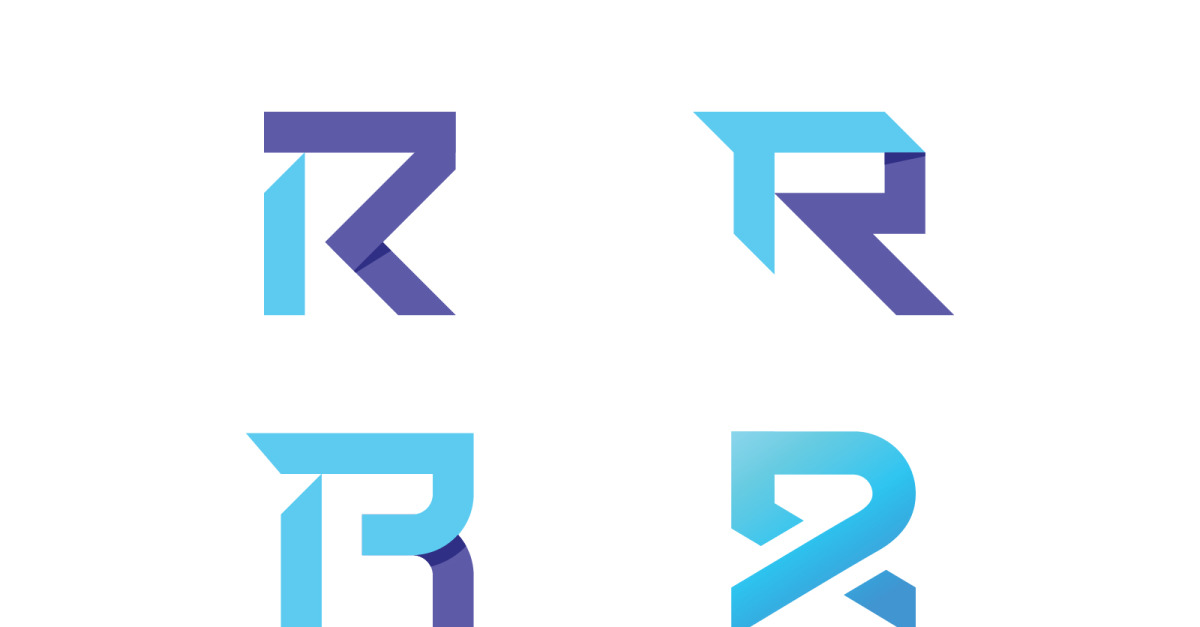 R initial Logo Design Template Vector Illustration V15