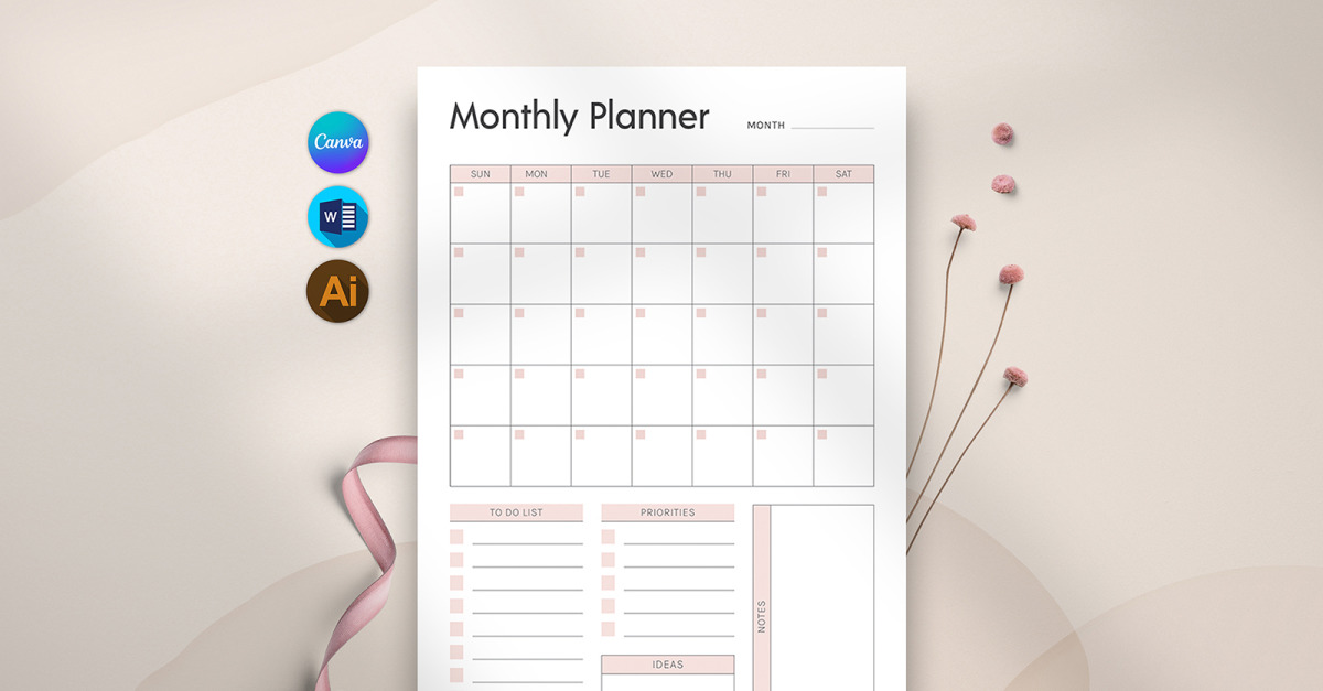 Canva Printable Daily Planner Template - TemplateMonster