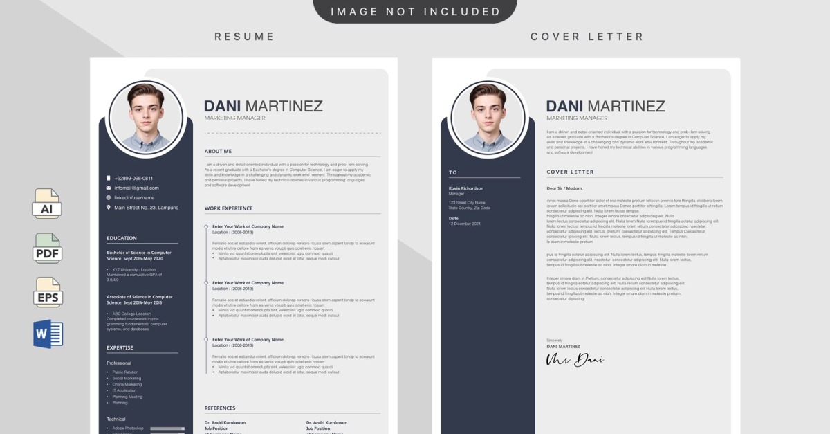 CV Template Design / Cover Letter #429505 - TemplateMonster