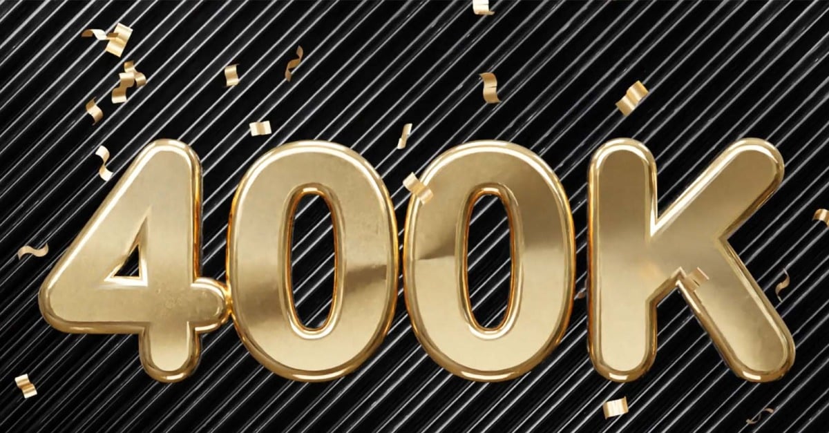 Video de movimiento de animación de texto de celebración de 400k