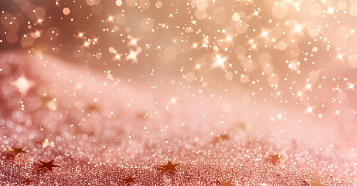 Birthday Background Peach and pink Glitter Stars 41