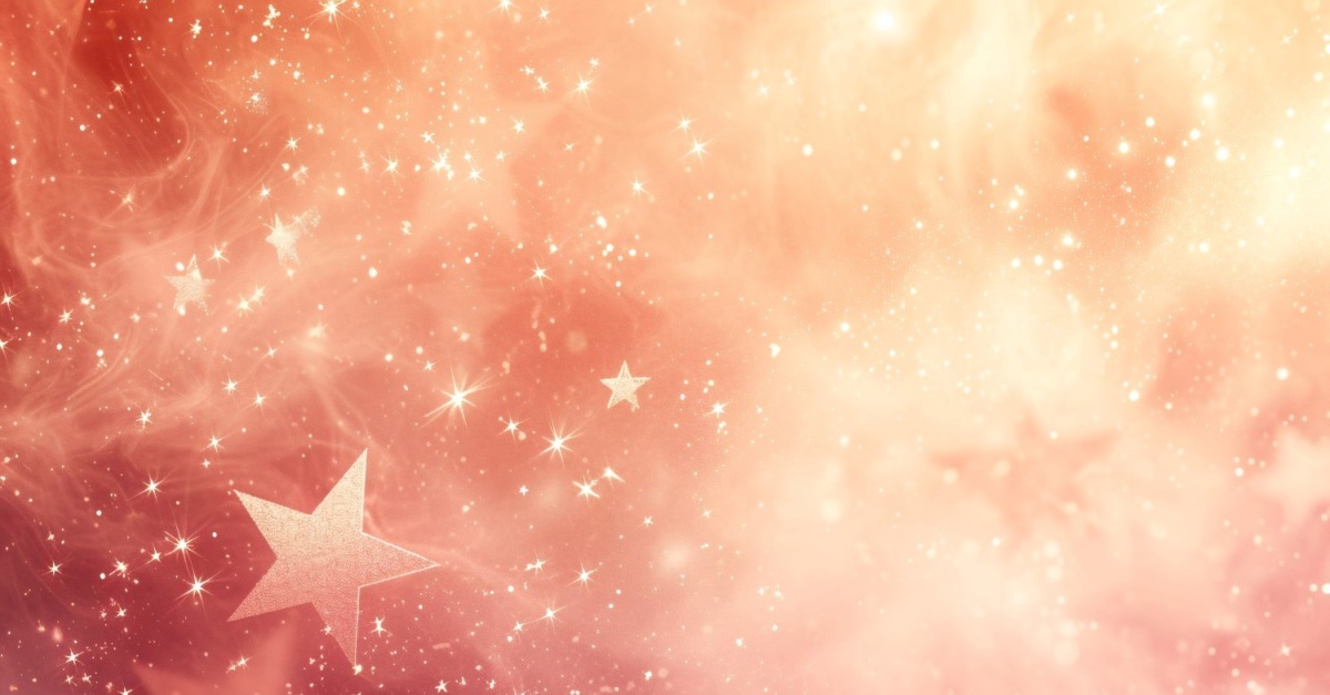 Birthday Background Peach and pink Glitter Stars 82