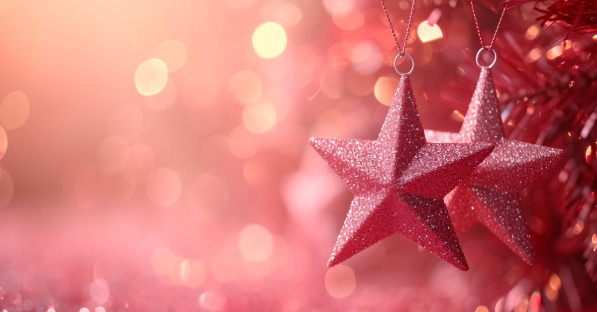 Birthday Background Peach and pink Glitter Stars 193
