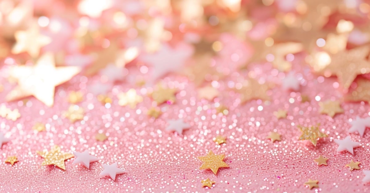 Birthday Background Golden Glitter Stars 297