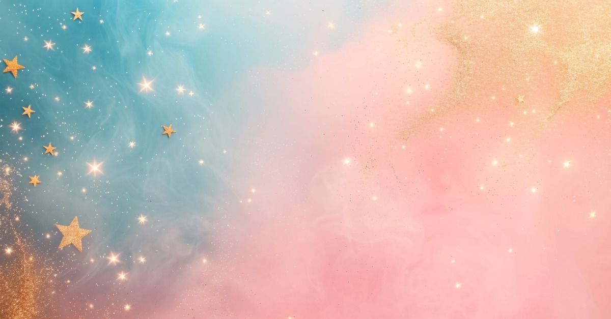 Birthday Background Peach and pink Glitter Stars 281