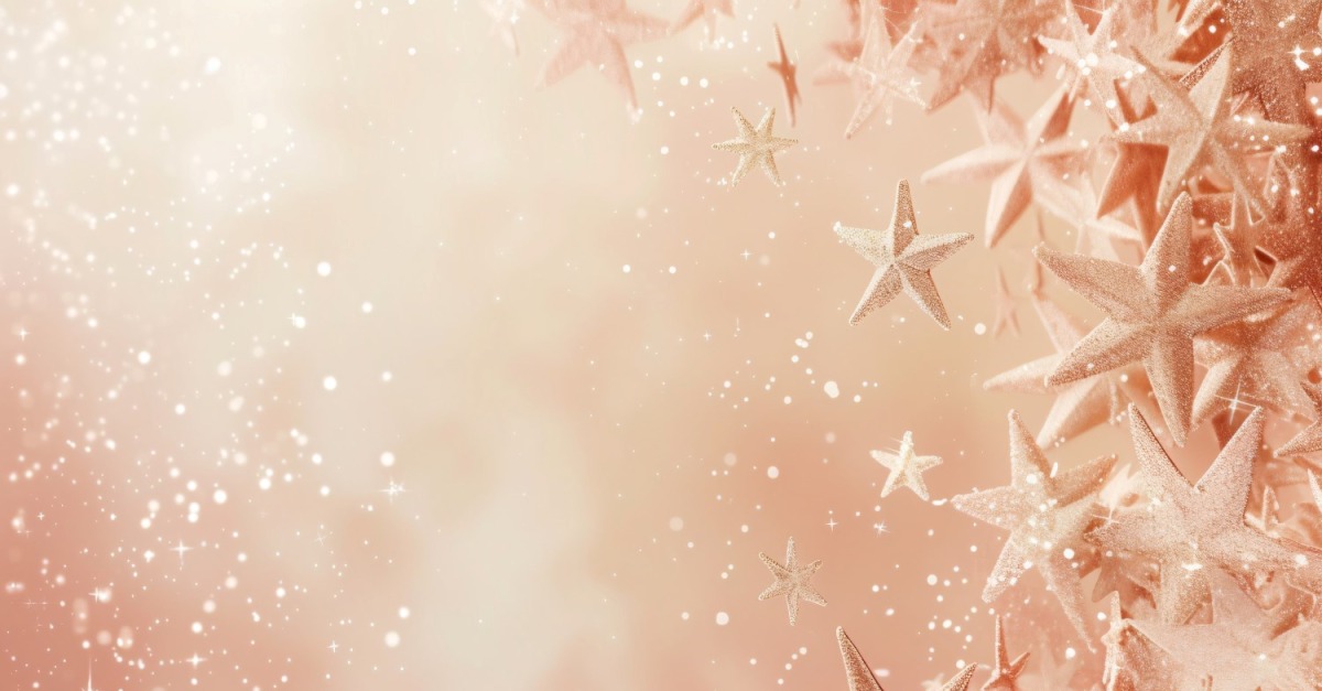 Birthday Background Peach and pink Glitter Stars 289
