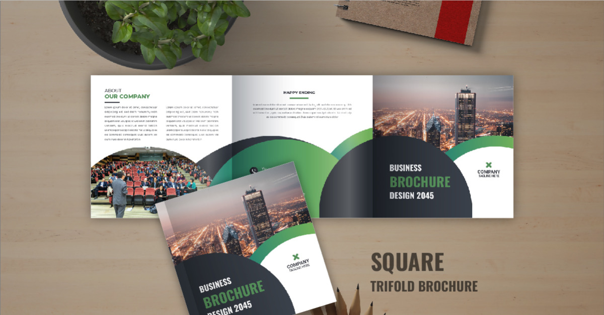 Business square trifold brochure or Modern square trifold brochure ...