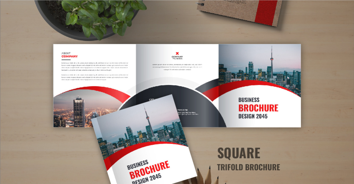 Business square trifold brochure or Modern square trifold brochure ...