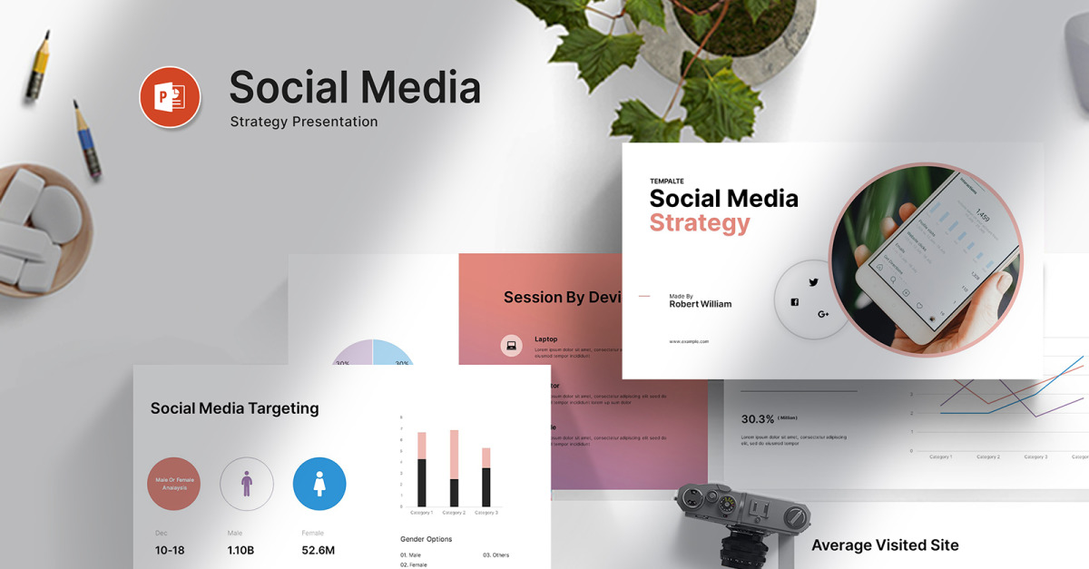 Plantilla de presentación de estrategia de redes sociales