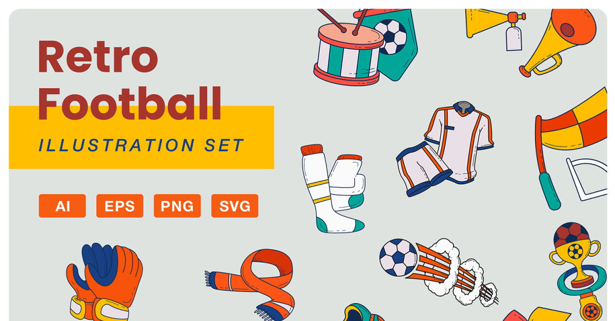 Retro Football Cup Illustrations #430375 - TemplateMonster
