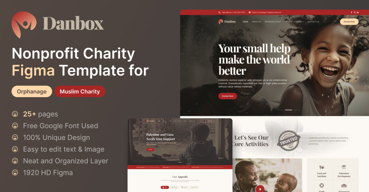 Danbox - Orphanage & Muslim Charity Figma Template
