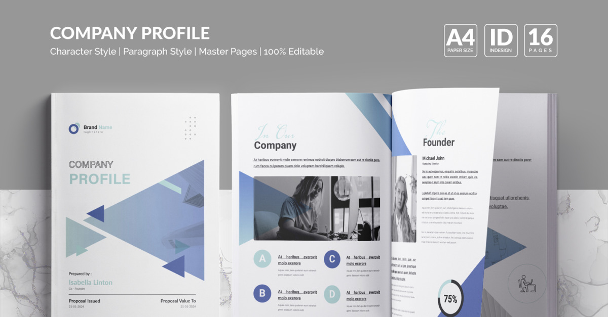 Modello di profilo aziendale (InDesign) - TemplateMonster