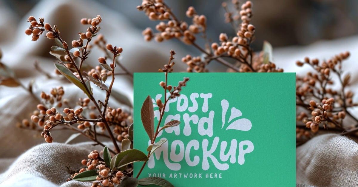 布上干花明信片模型 203 #430756 - TemplateMonster