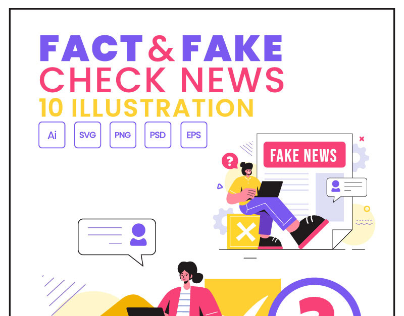 10 Fact or Fake News Illustration #430844 - TemplateMonster