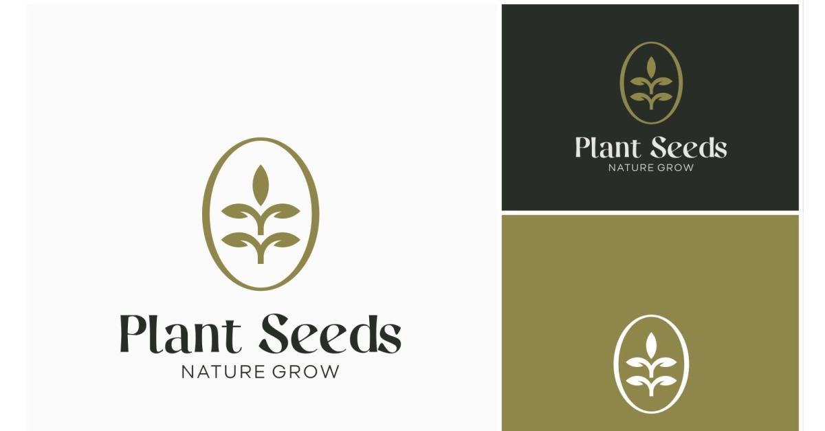 Logo De Semence De Plante De Grain De Blé - TemplateMonster