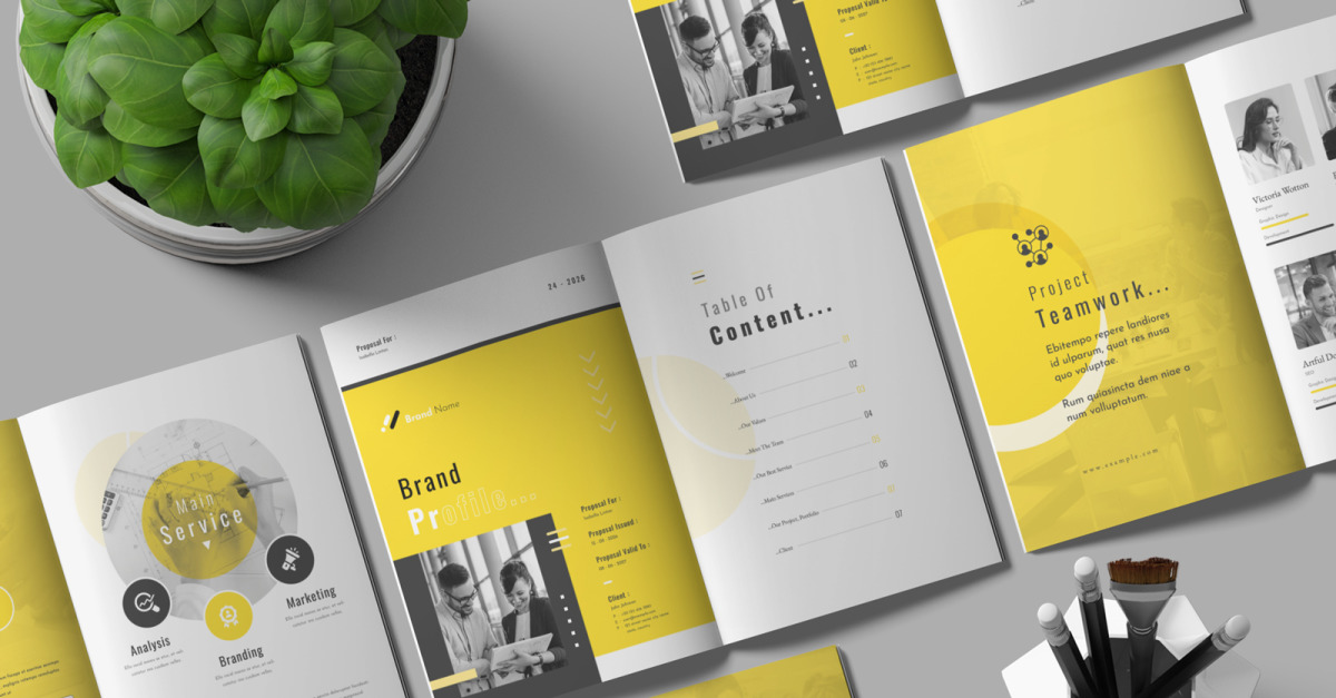 Brand Profile Template - (InDesign) #430987 - TemplateMonster