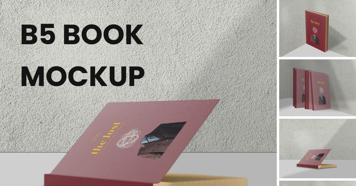 B5 Book Mockup Ideal for displaying your book covers and layouts ...