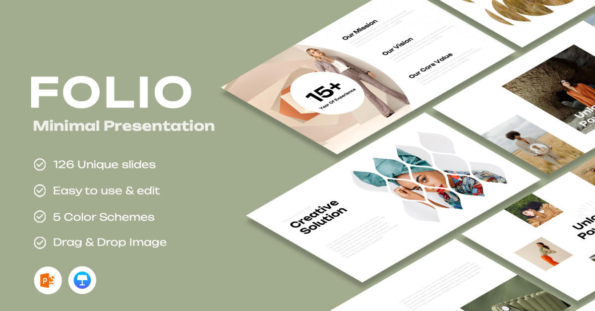 Folio - Modèle Powerpoint minimal #431011 - TemplateMonster