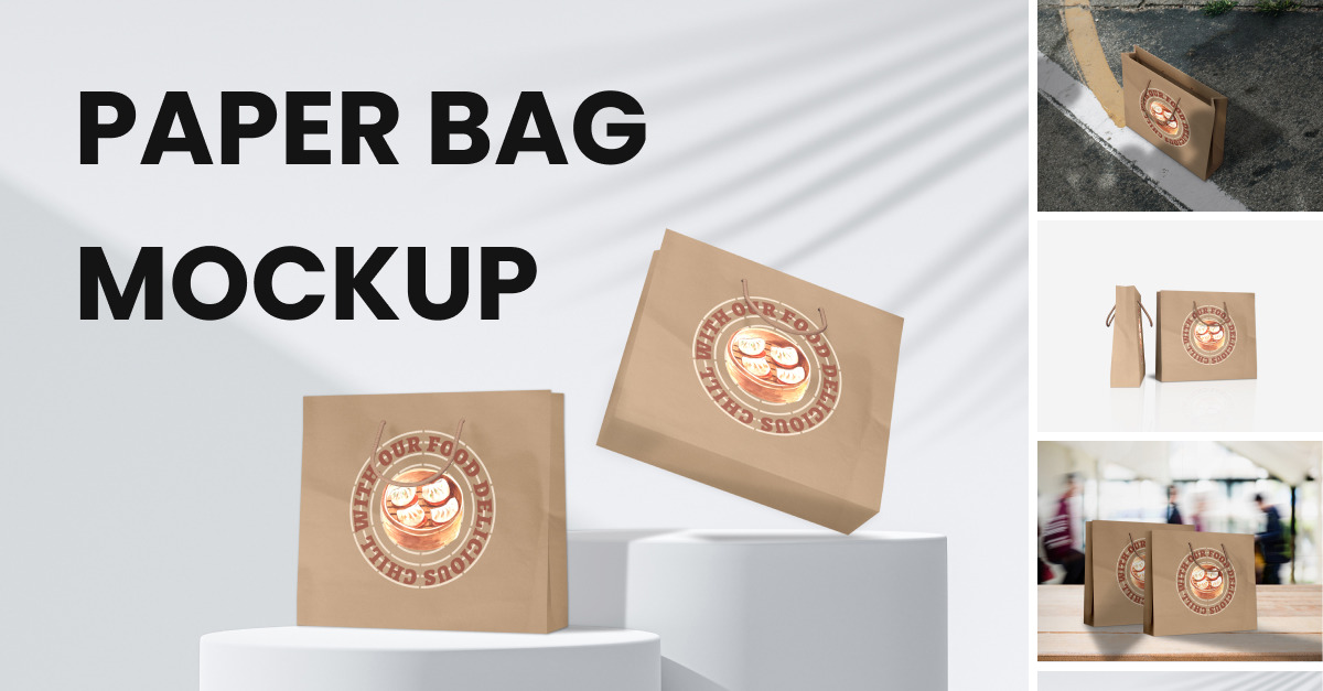 Paper Bag Mockup Present your bag designs with confidence using this mockup