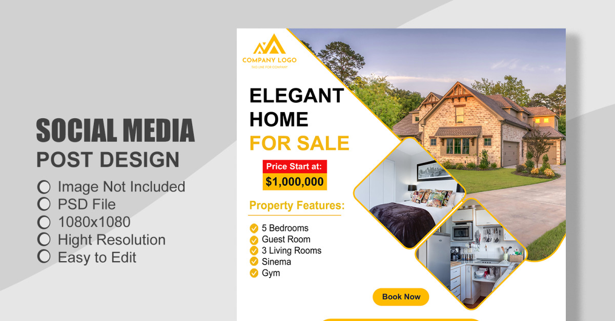 Real Estate Instagram Post Template in PSD - 047