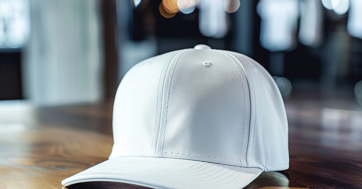 White cap on the table_blank cap on table_cap mockup_blank baseball cap