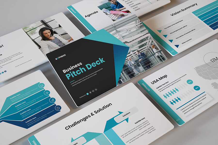 Visions Business Pitch Deck Powerpoint Template