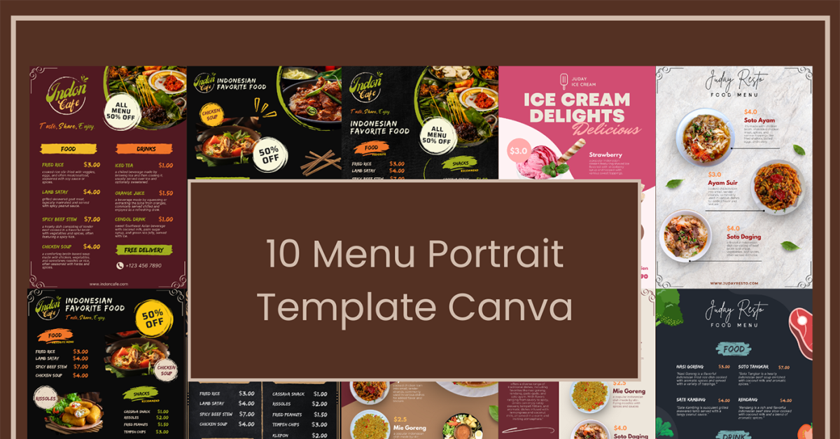 Elegant Portrait Menu Template #431746 - TemplateMonster