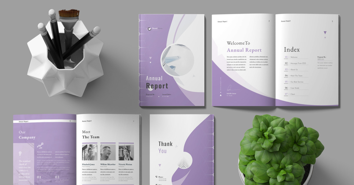 Moderne - Modèle de rapport annuel - InDesign