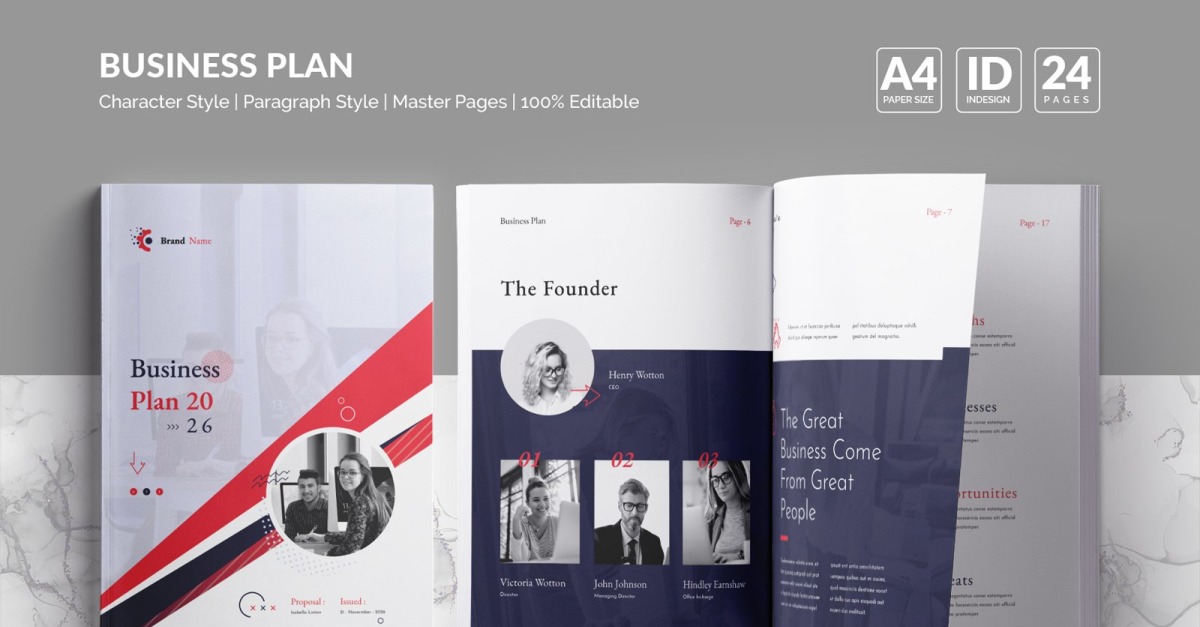 Business Plan Template - (InDesign) #432005 - TemplateMonster