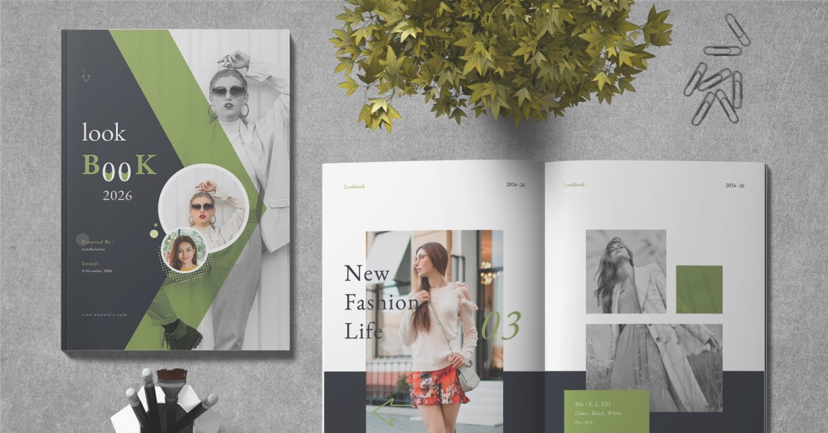 Modello lookbook di moda (InDesign) #432010 - TemplateMonster