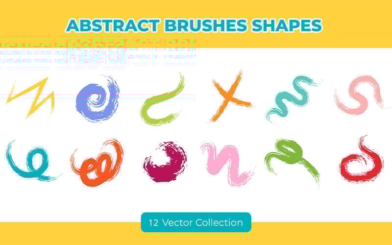 Abstract Brushes Shapes Vector Set #432436 - TemplateMonster