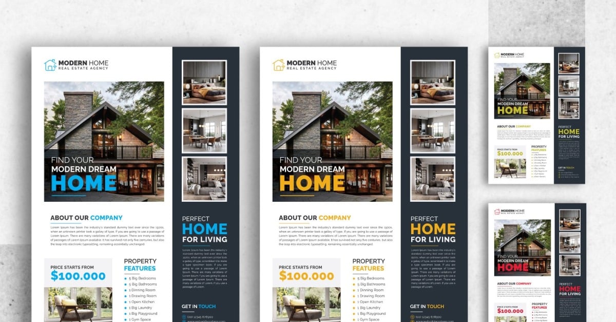 Real Estate Flyer Template, Minimalist Modern Creative Real Estate ...