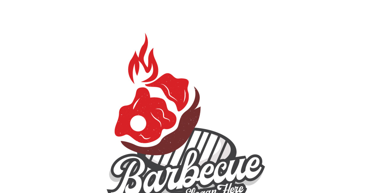 Barbekü ızgarası taze et logo tasarımı V10 - TemplateMonster