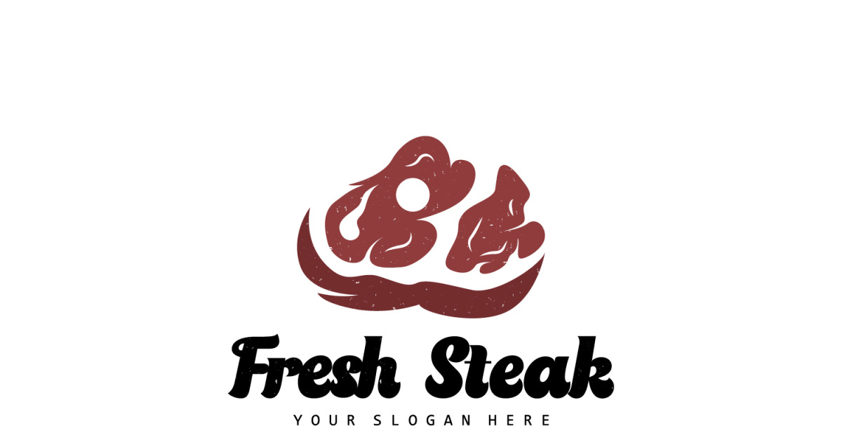 Barbekü ızgarası taze et logo tasarımı V2 - TemplateMonster