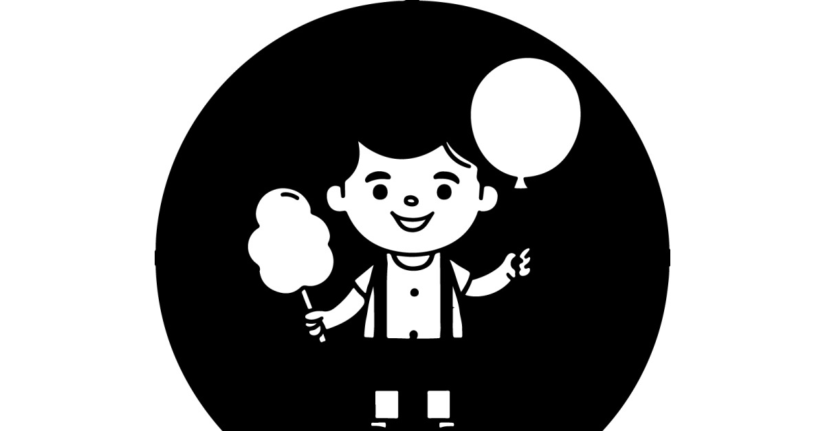Boy and bellon silhouette vector art illustration