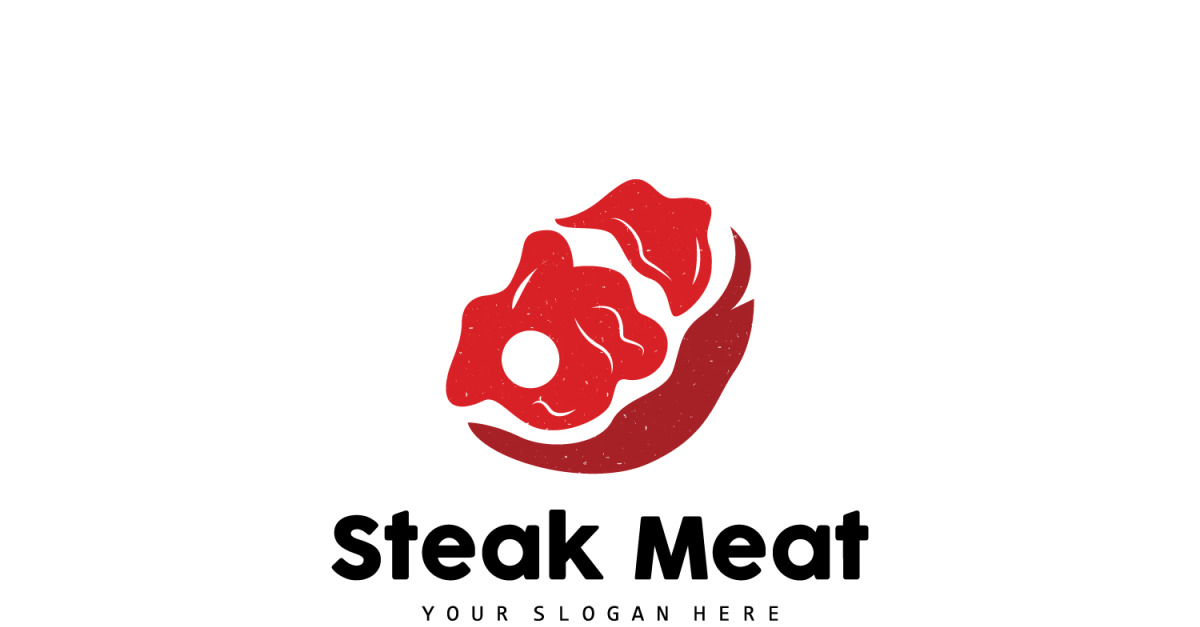 Création de logo de viande fraîche de barbecue V5