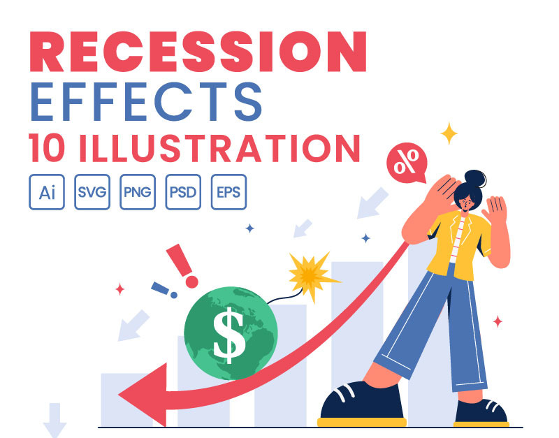 10 Recession Effects Illustration #432608 - TemplateMonster