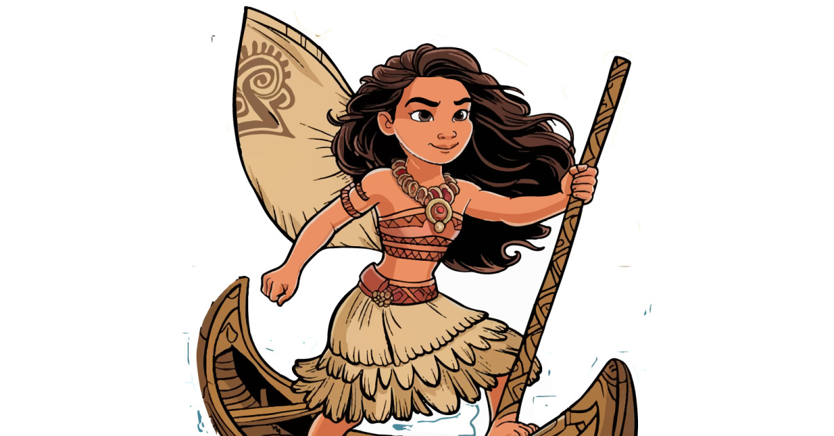 Moana cartoon vector, illustration art - TemplateMonster