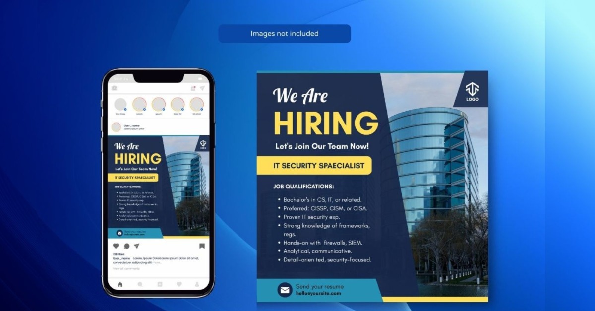 Minimal Job Vacancy PSD Template: Hiring Banner Design