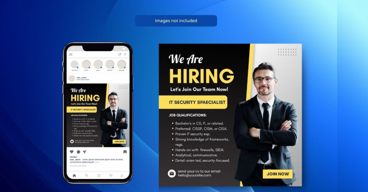 Yellow Job Vacancy PSD Template: Hiring Banner Design