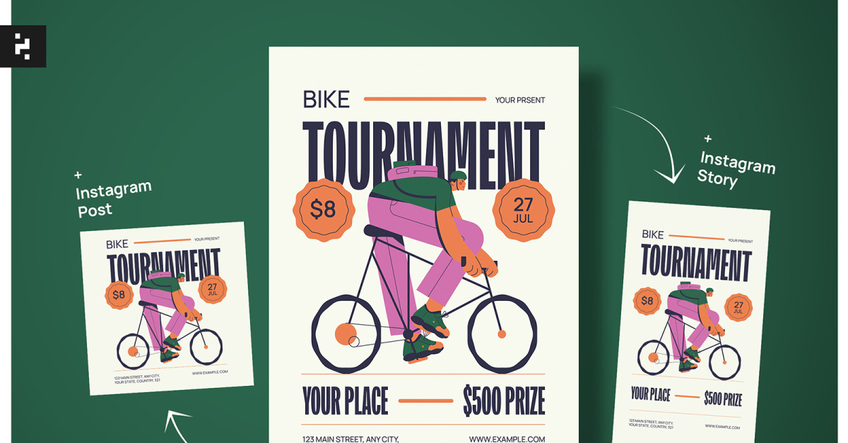 Bike Event Flyer Template #433379 - TemplateMonster