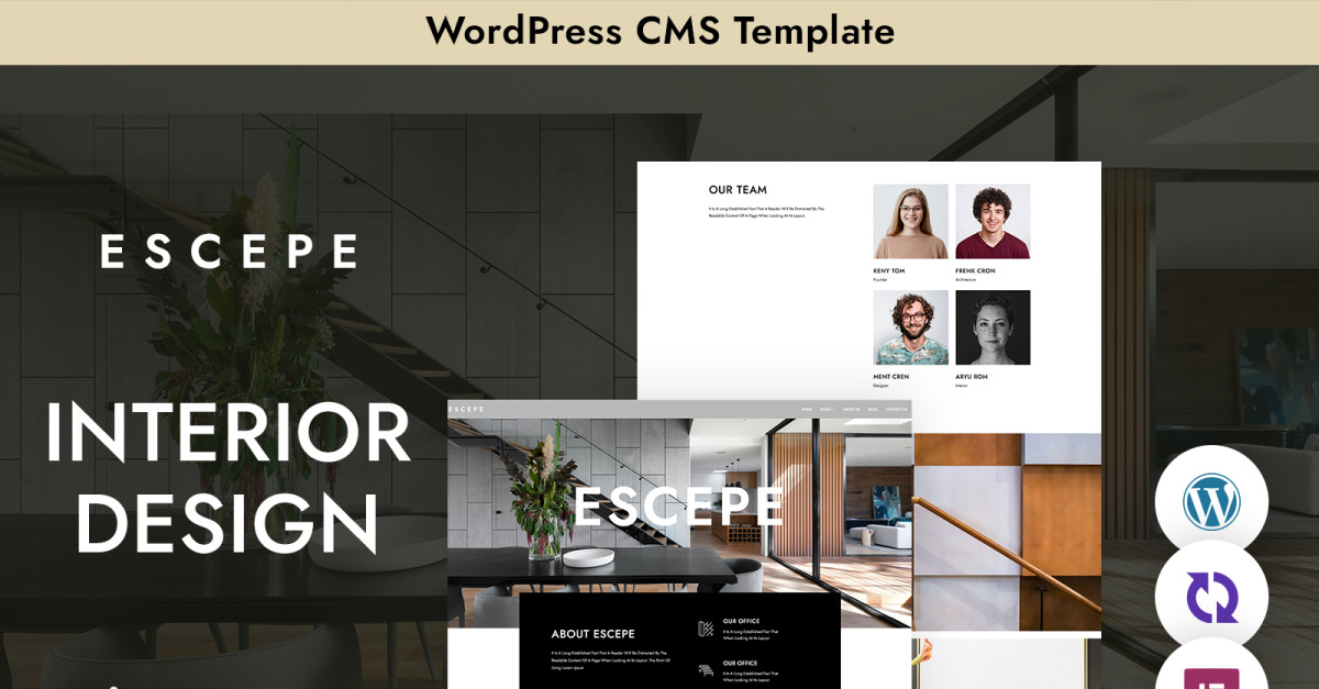 Escape - Thème WordPress réactif polyvalent pour l'intérieur et la décoration intérieure