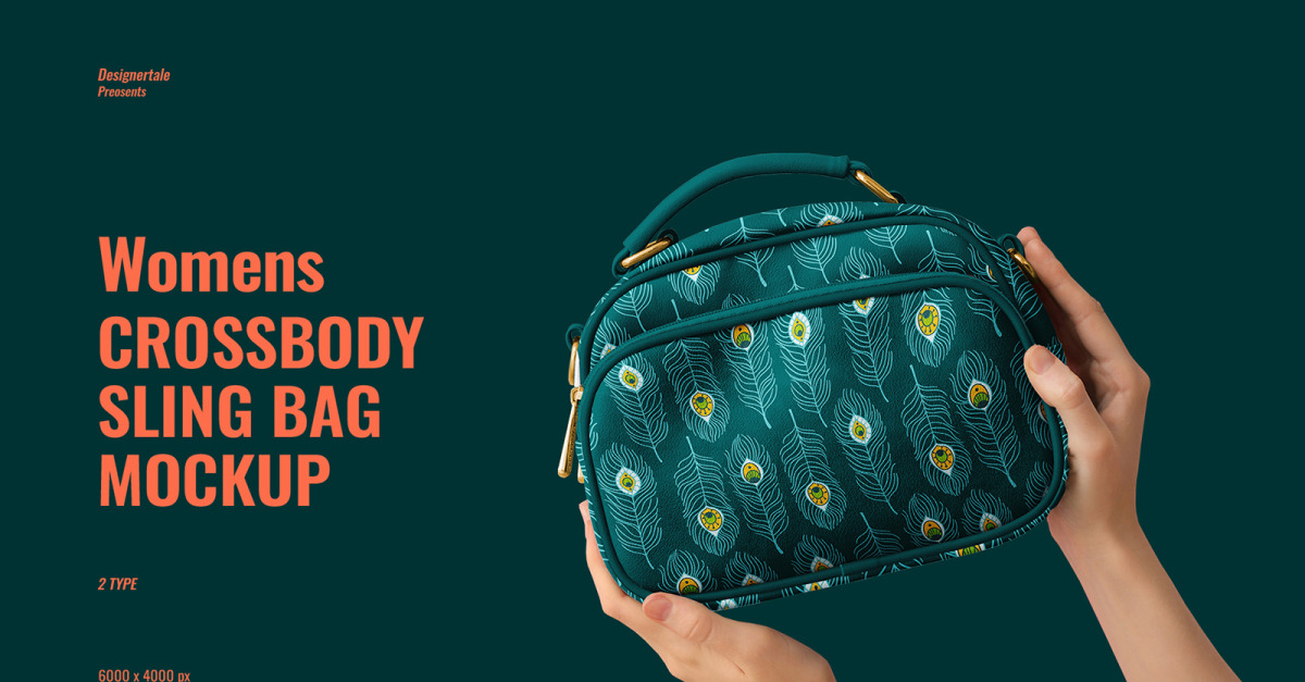 Women’s Crossbody Sling Bag Mockup Set - TemplateMonster