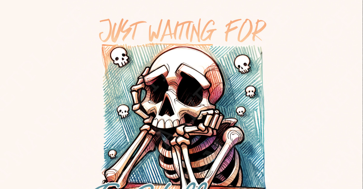 Just Waiting for Halloween PNG, Skeleton Vibes Png, Spooky Summer Png ...