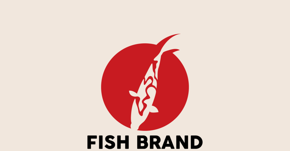 锦鲤标志设计鱼水族馆品牌V21 #433797 - TemplateMonster