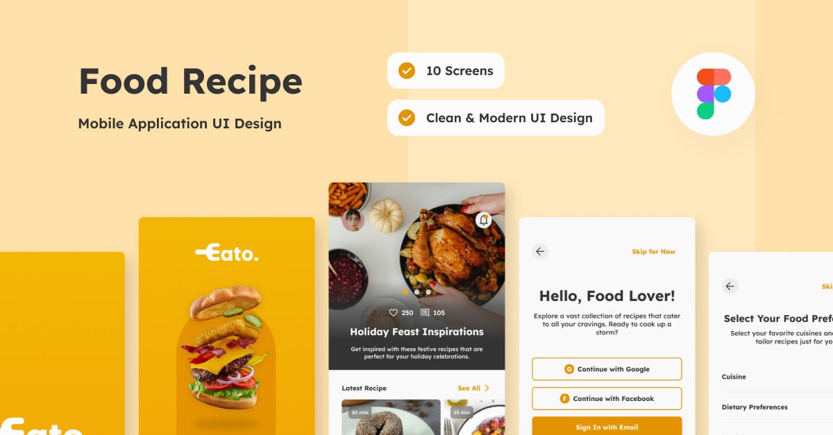 Eato - Food Recipe Mobile App #433808 - TemplateMonster
