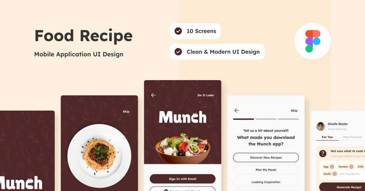 Munch - Food Recipe Mobile App #433806 - TemplateMonster