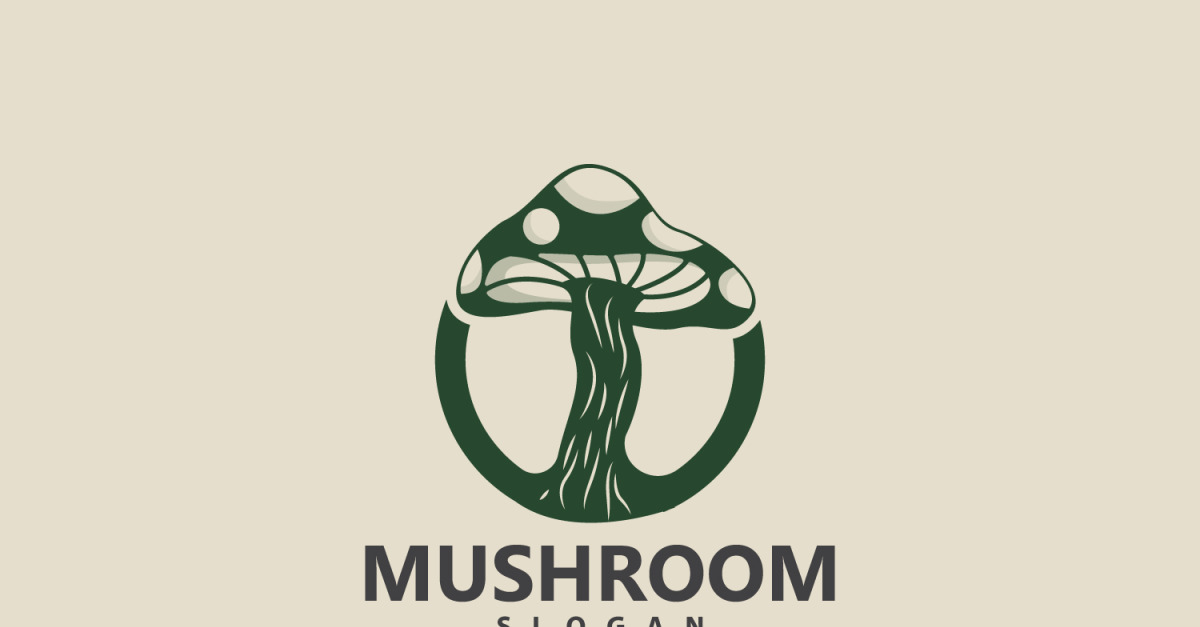 Mushroom Logo Retro Minimalist Design Food VectorV13