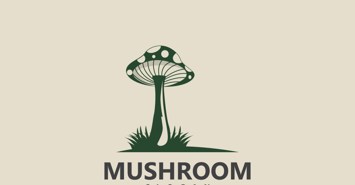 Mushroom Logo Retro Minimalist Design Food VectorV5